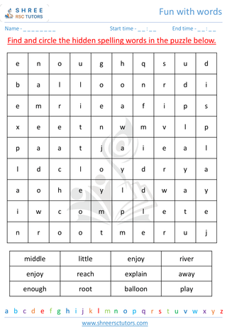 Fun with words worksheets for Grade 2 English | shree rsc tutors