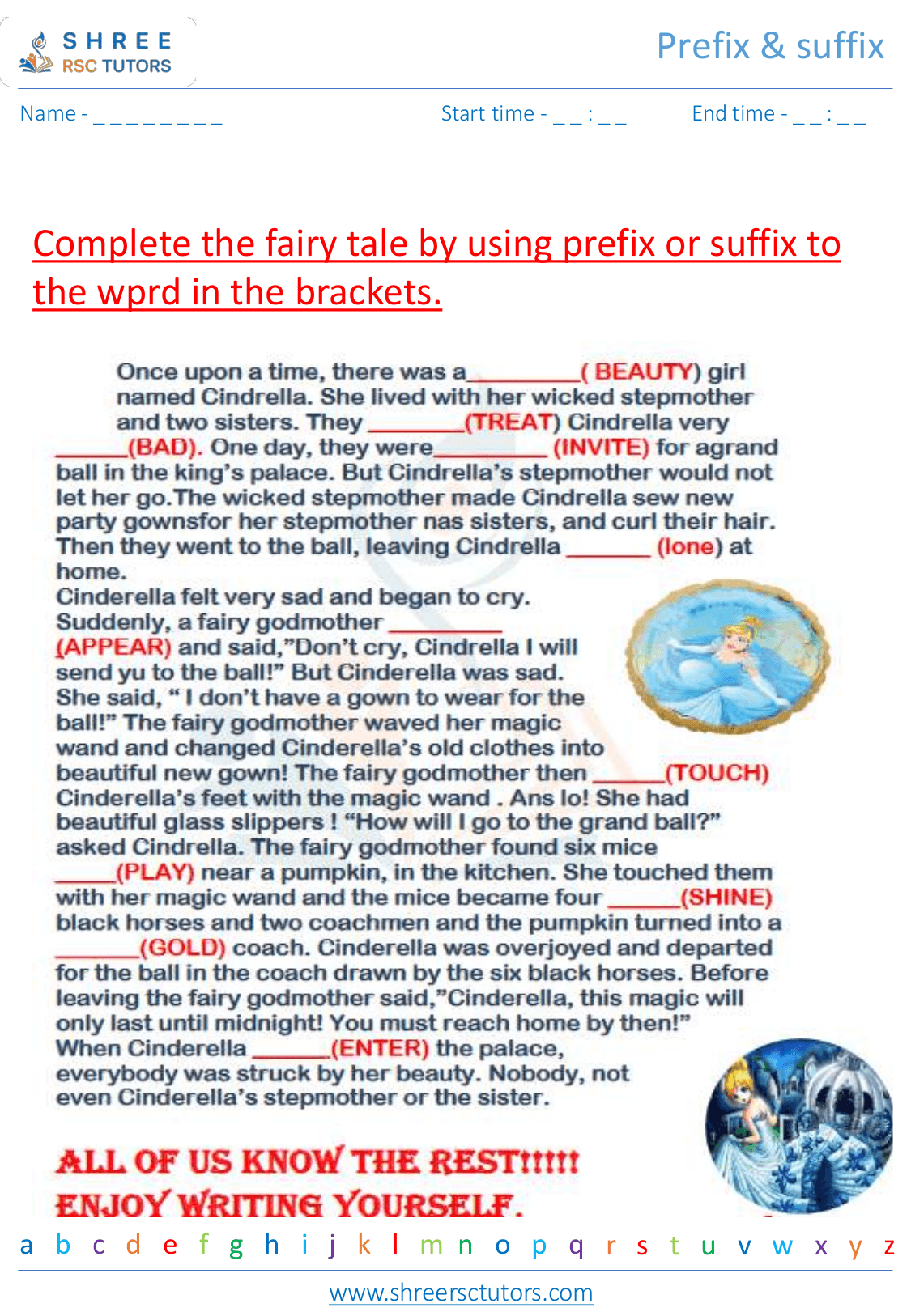 Prefix & Suffix worksheets for Grade 2 English | shree rsc tutors