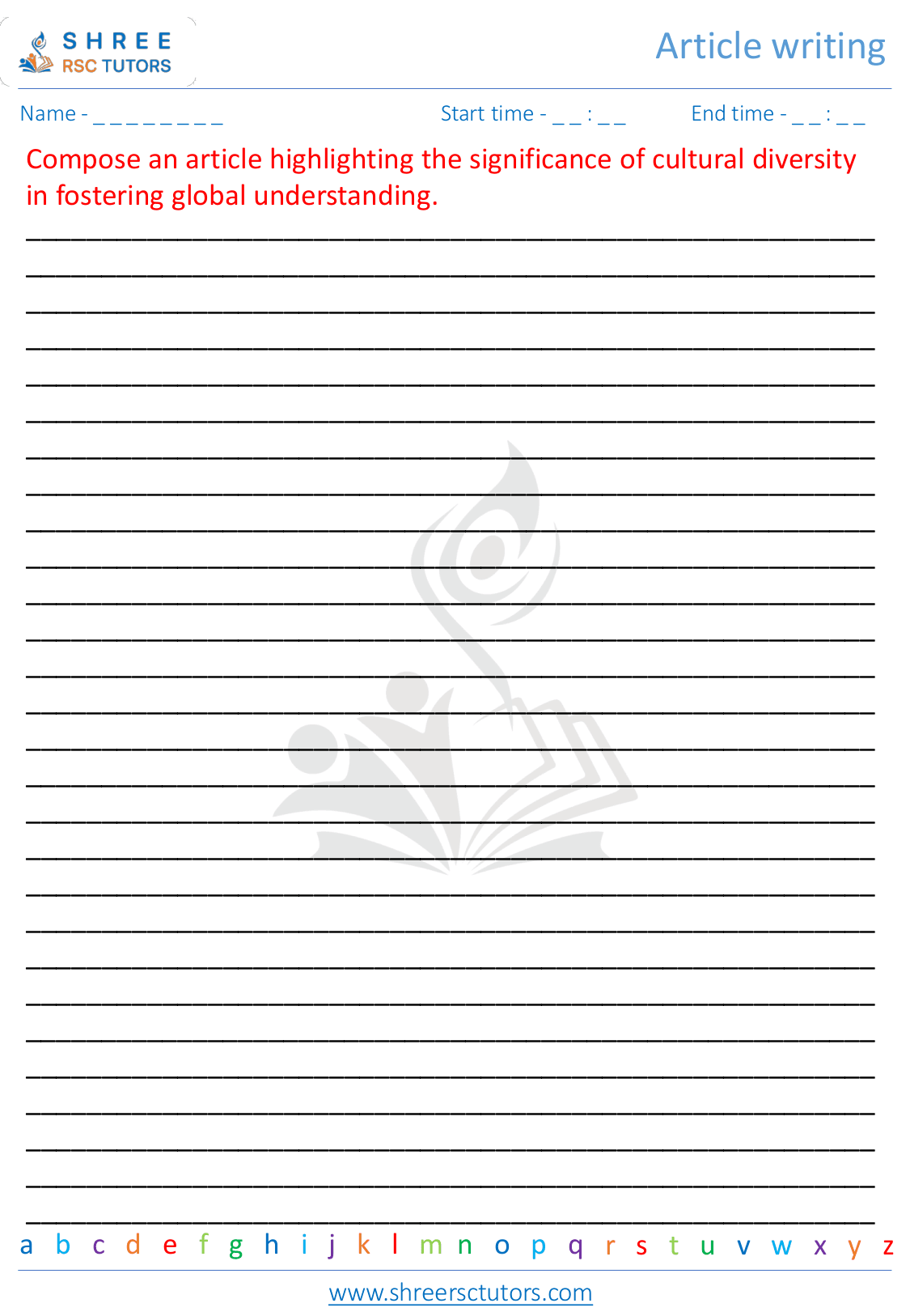 Grade 7 English Worksheets - Shree RSC Tutors