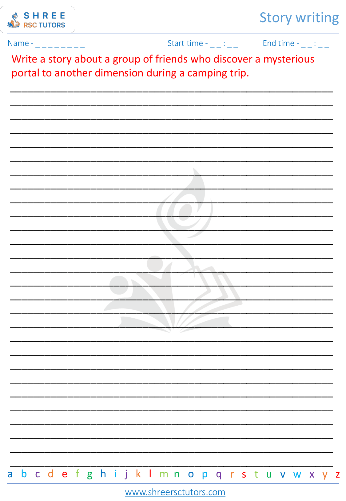 Story writing worksheets for Grade 7 English | shree rsc tutors