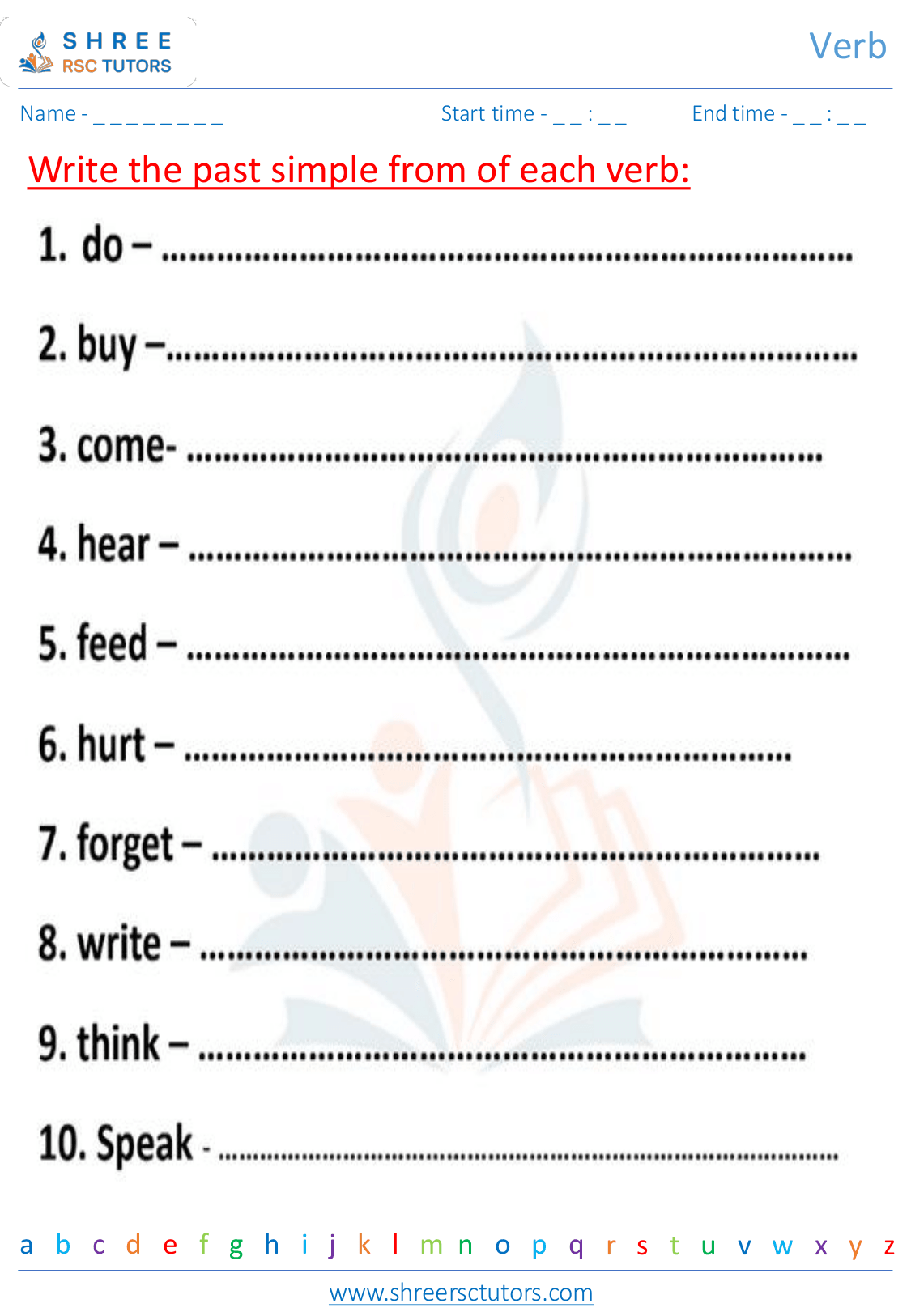Grade 7 English Worksheets - Shree RSC Tutors