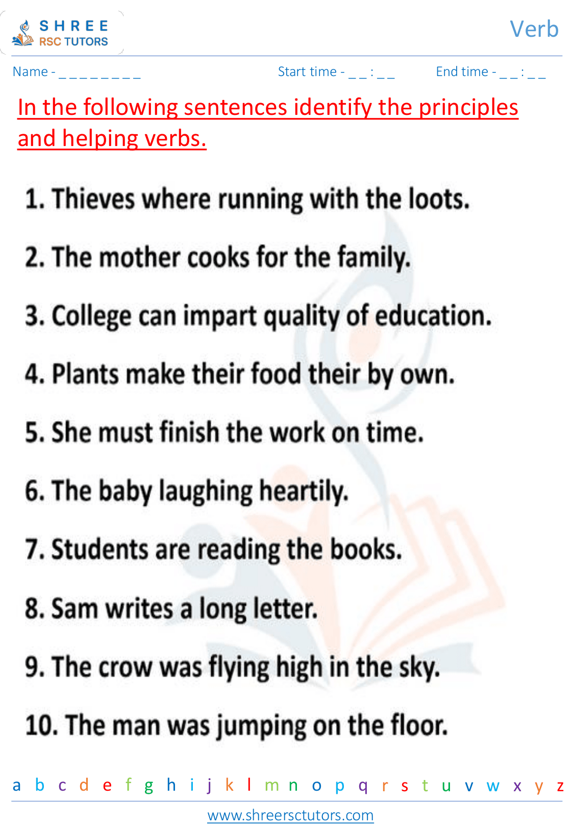 Grade 7 English Worksheets - Shree RSC Tutors